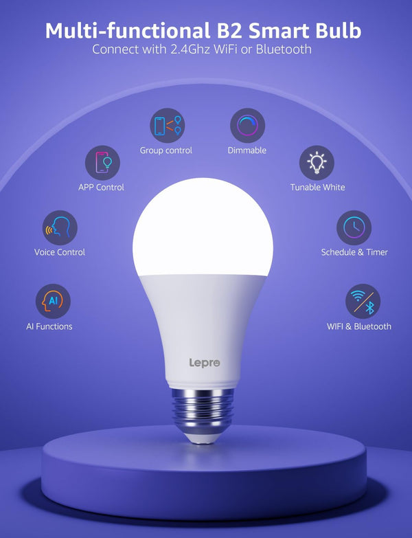 Lepro B2 AI Smart Bulbs | Multi-Color LED Bulbs with Music Sync – Lepro US