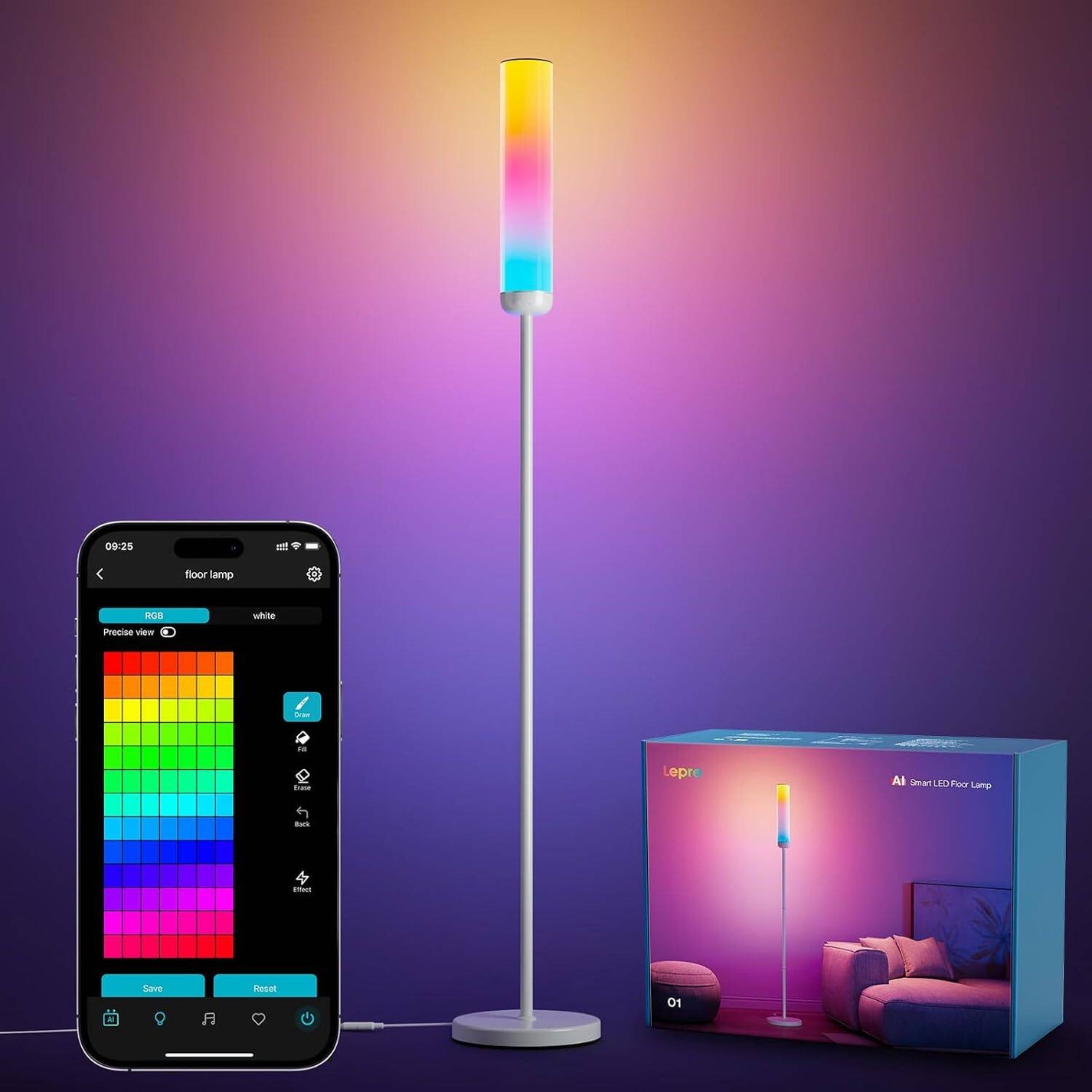 Lepro O1 AI Smart Floor Lamp | Modern RGB Floor Light with AI – Lepro US