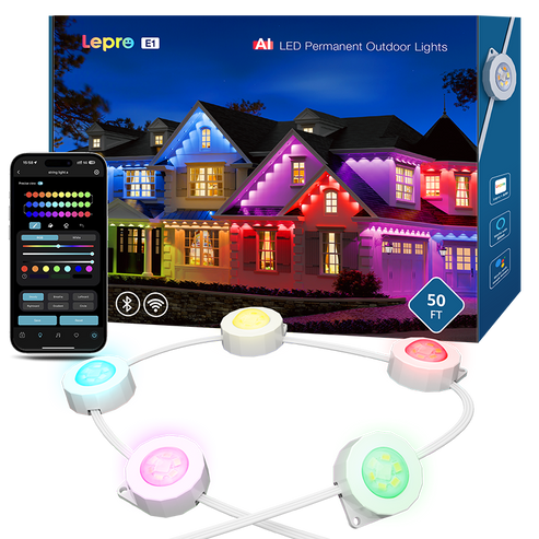 Lepro E1 AI-Powered Permanent Outdoor Lights | Holiday Decor – Lepro US